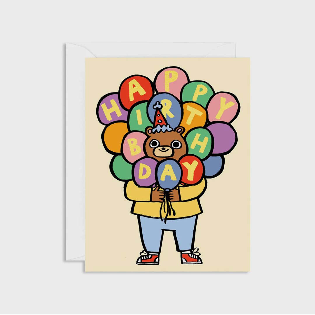 Wrap Bear & Ballons Birthday Card | BY SAN SEBASTIAN