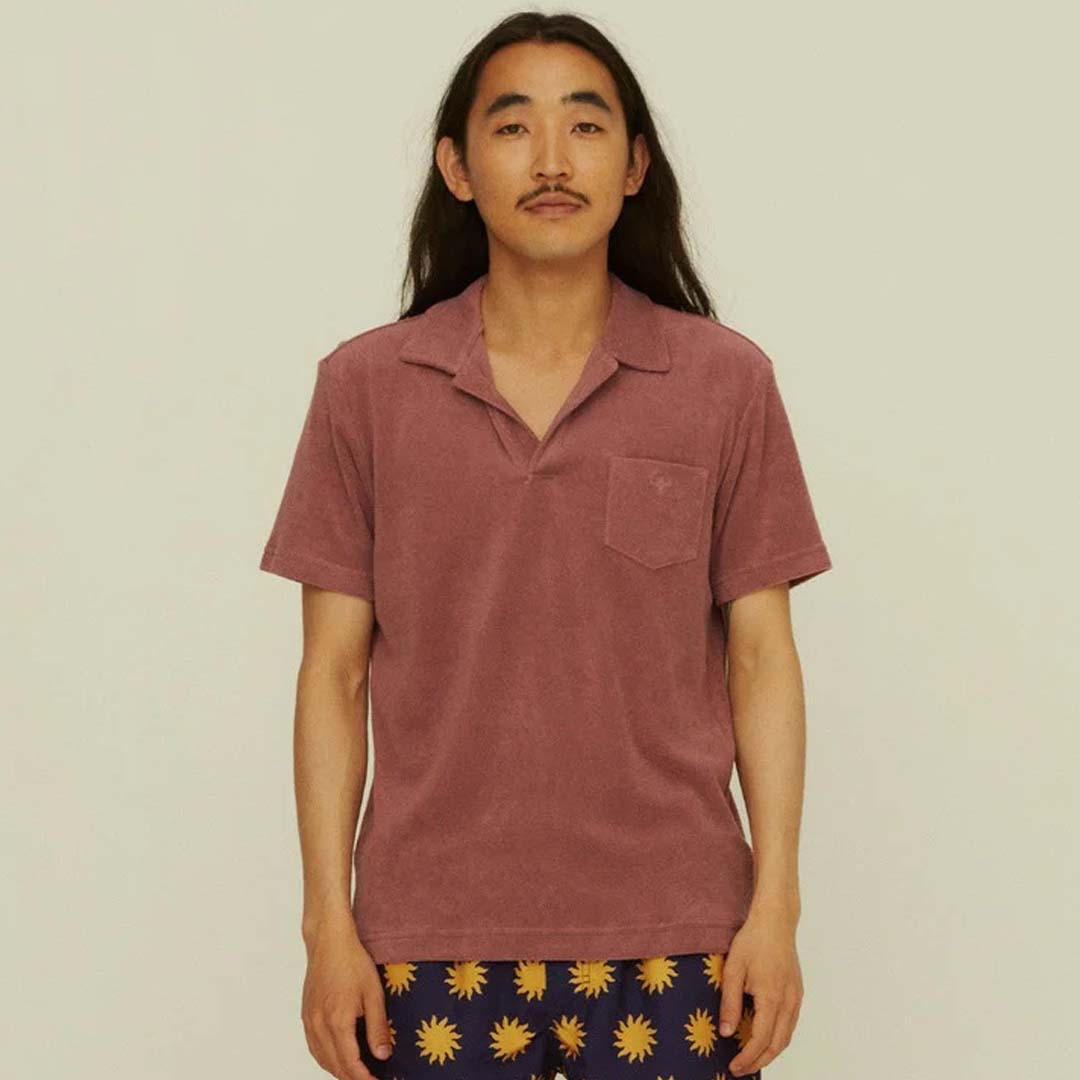 OAS Terry Polo Shirt | Dusty Plum