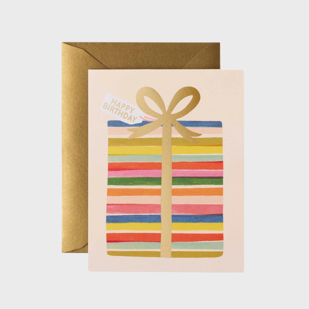 Rifle Paper Co. Feliz Birthday Present Birthday Card | BY SAN SEBASTIAN