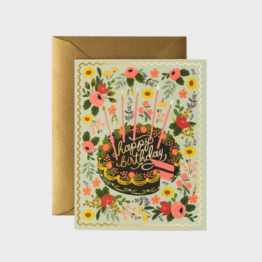 Rifle Paper Co. Floral Cake Birthday Birthday Card | BY SAN SEBASTIAN