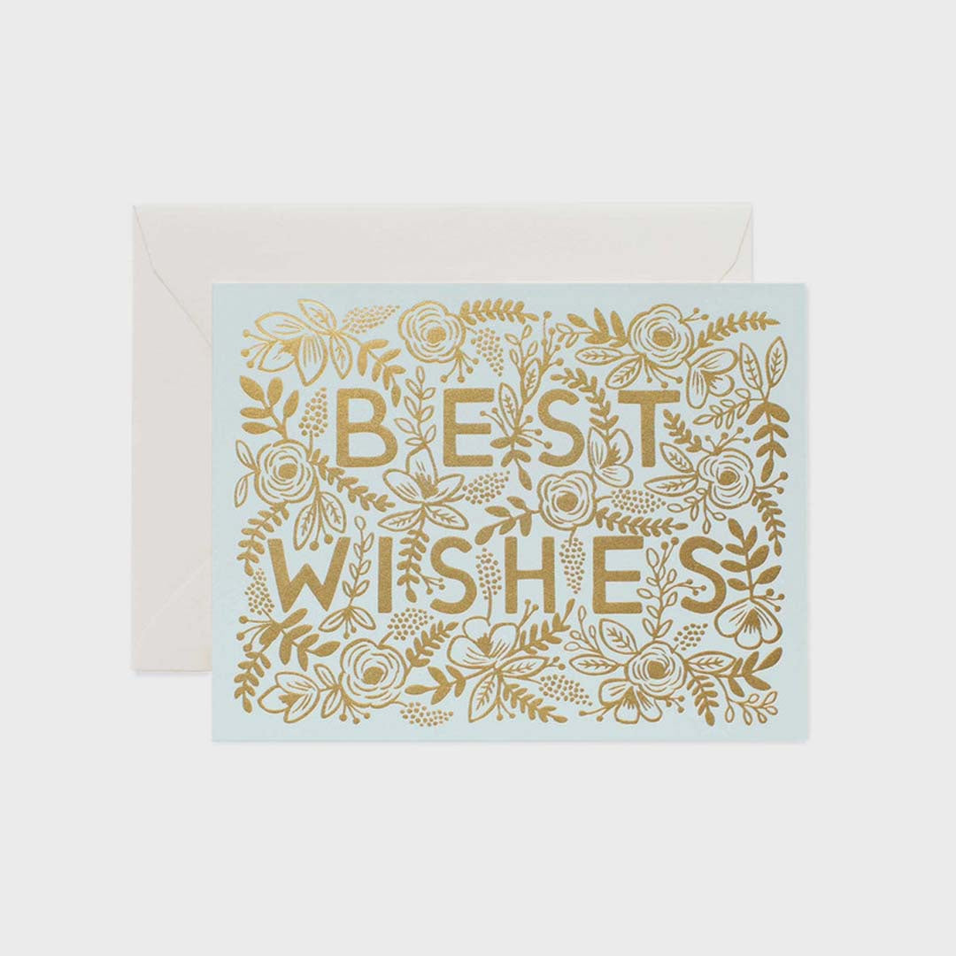 Rifle Paper Co. Golden Best Wishes Congrats Card | BY SAN SEBASTIAN