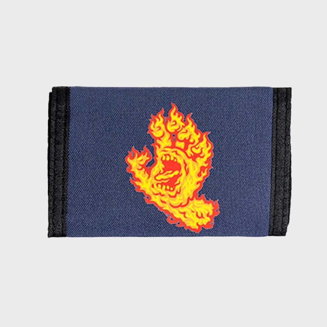 Santa Cruz Navy Flaming Hand Wallet | BY SAN SEBASTIAN